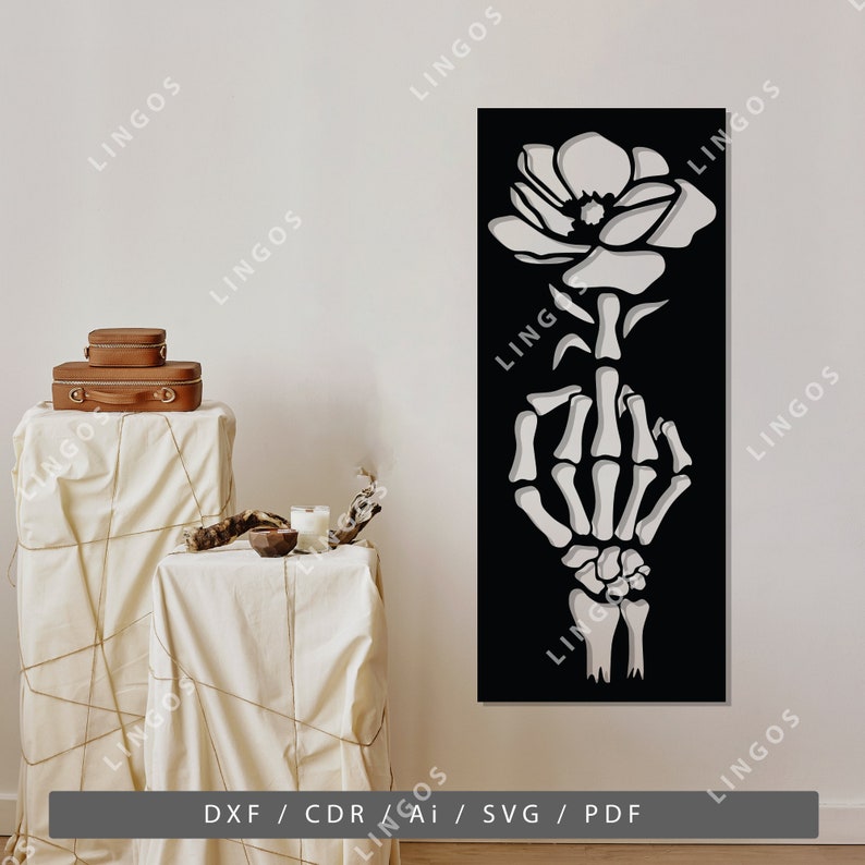 Flipping off Middle Finger SVG Bone Hands Laser Cut Skeleton - Etsy