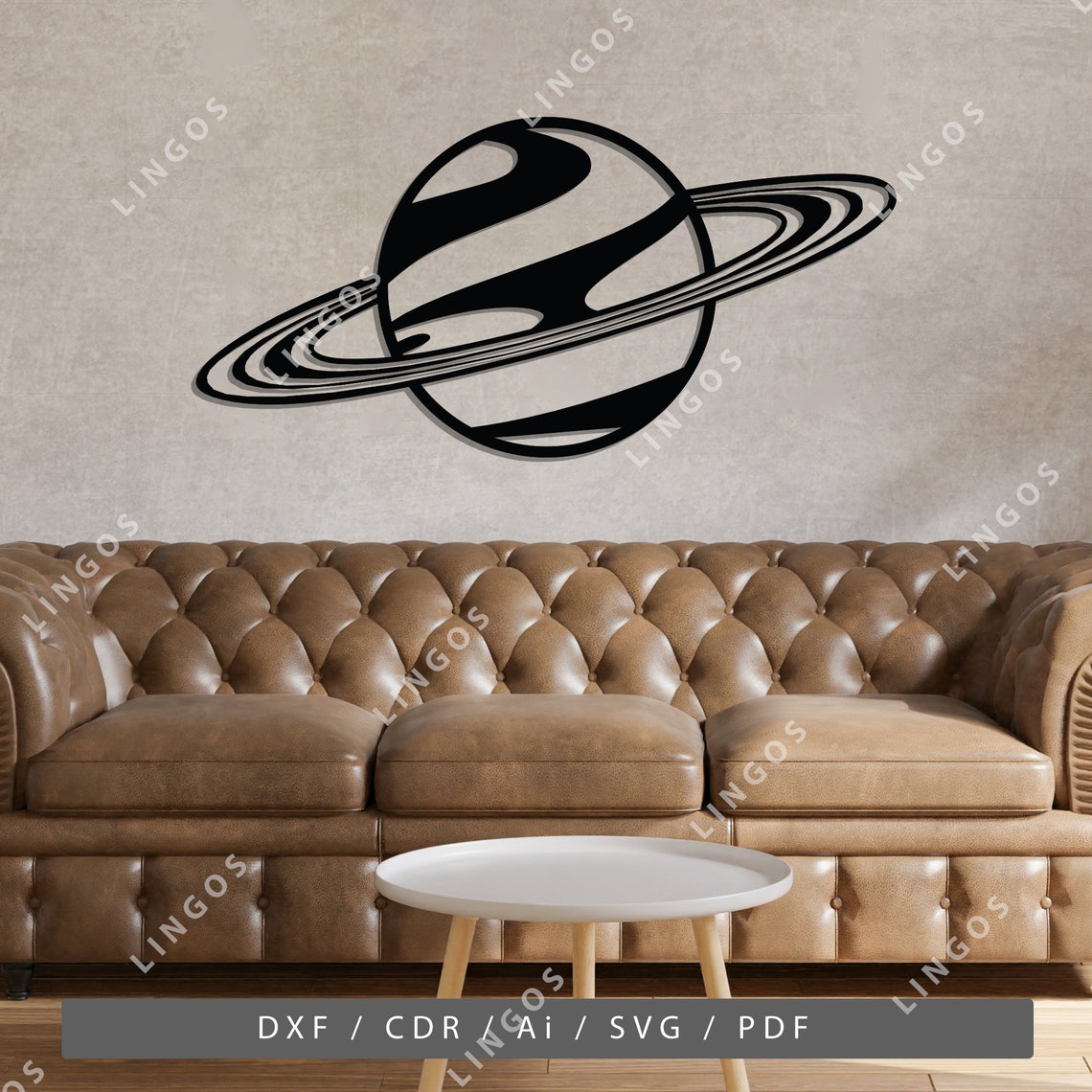Saturn Wall Art Planet DXF Ringed Svg Space Vector Wall - Etsy