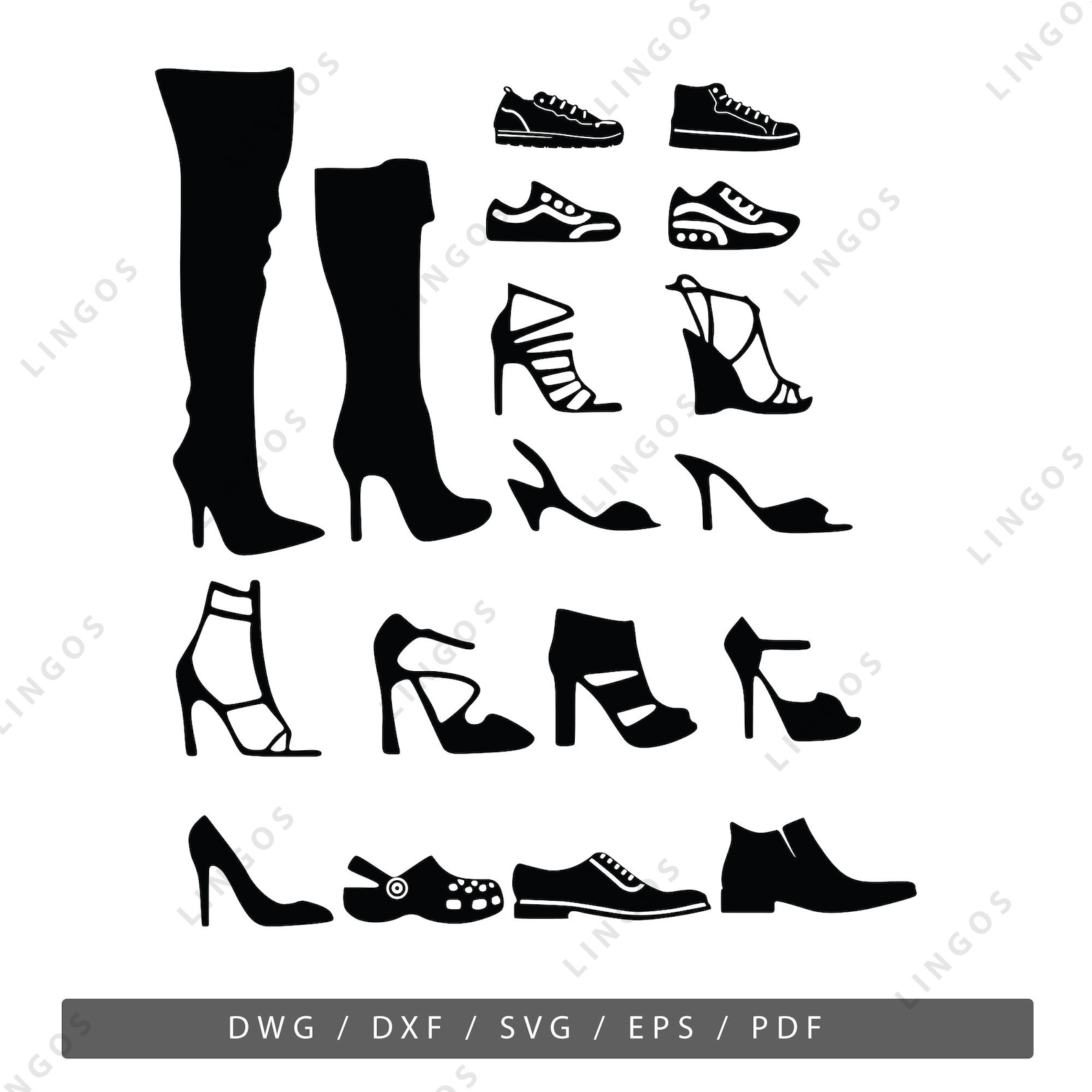 High Heel SVG Bundle Shoes Vector Stiletto Heels Eps Dwg - Etsy