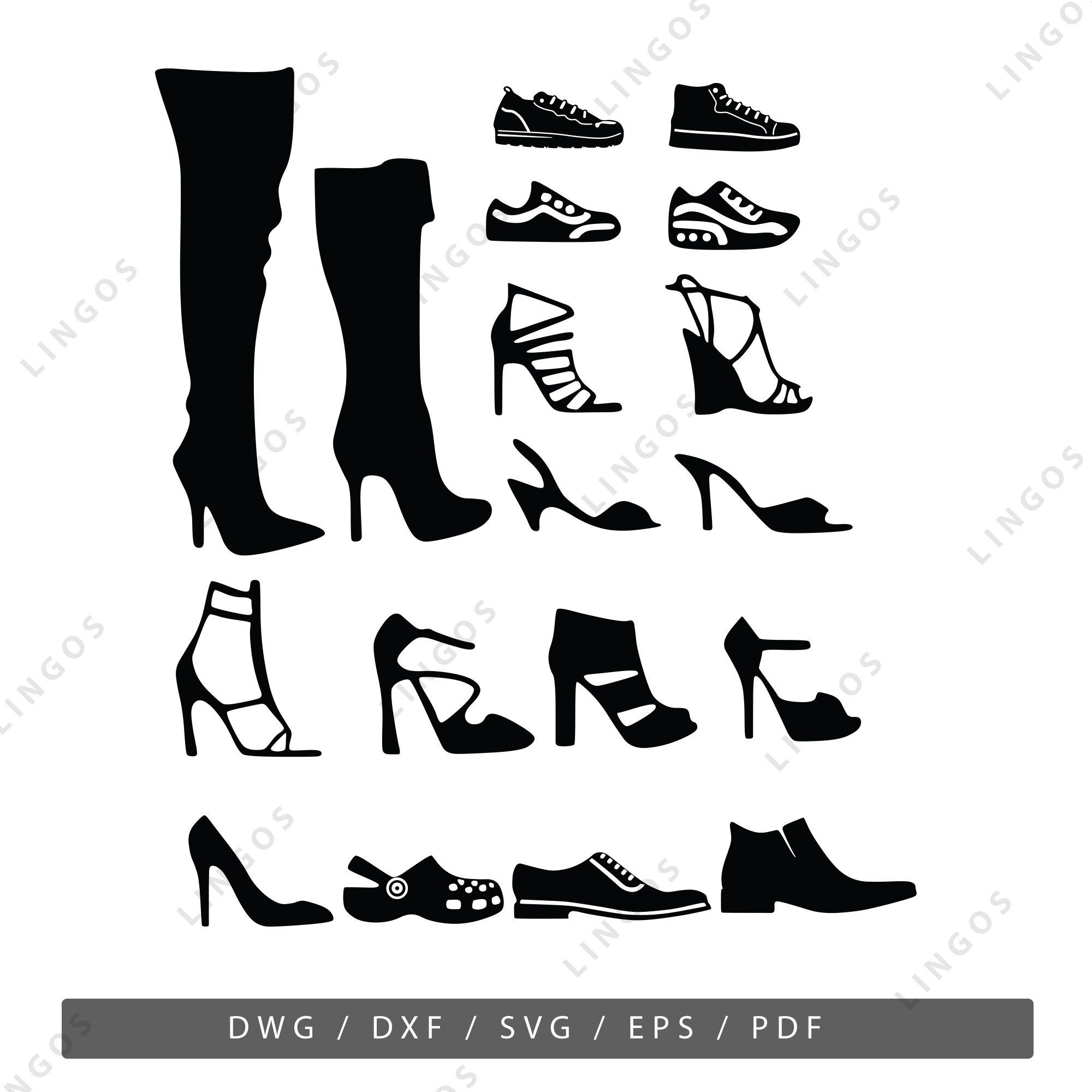 High Heel SVG Bundle Shoes Vector Stiletto Heels Eps Dwg - Etsy