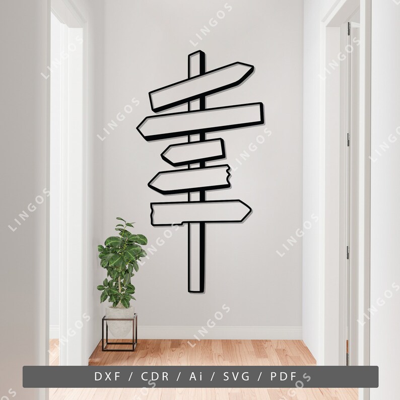 Destination Sign Vector Arrow Wall Art Road SVG Travel DXF - Etsy