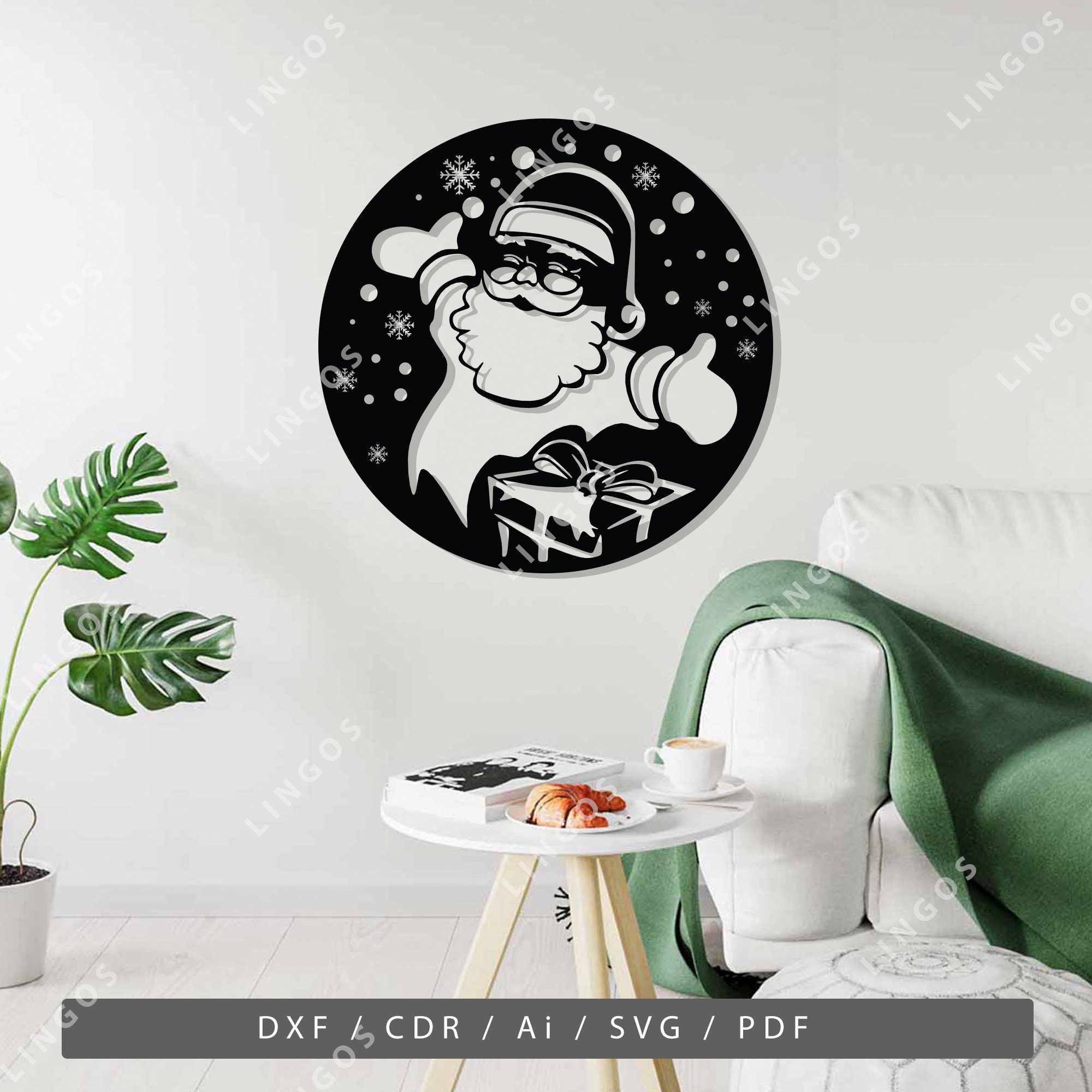 Christmas Design Noel Digital Vector Svg Dxf Files Wall - Etsy