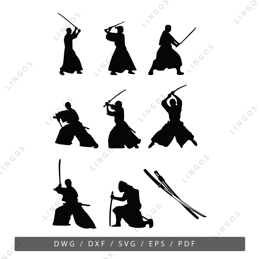 Samurai SVG Bundle, Warrior Vector, Ronin Cut Files, Japanese ...