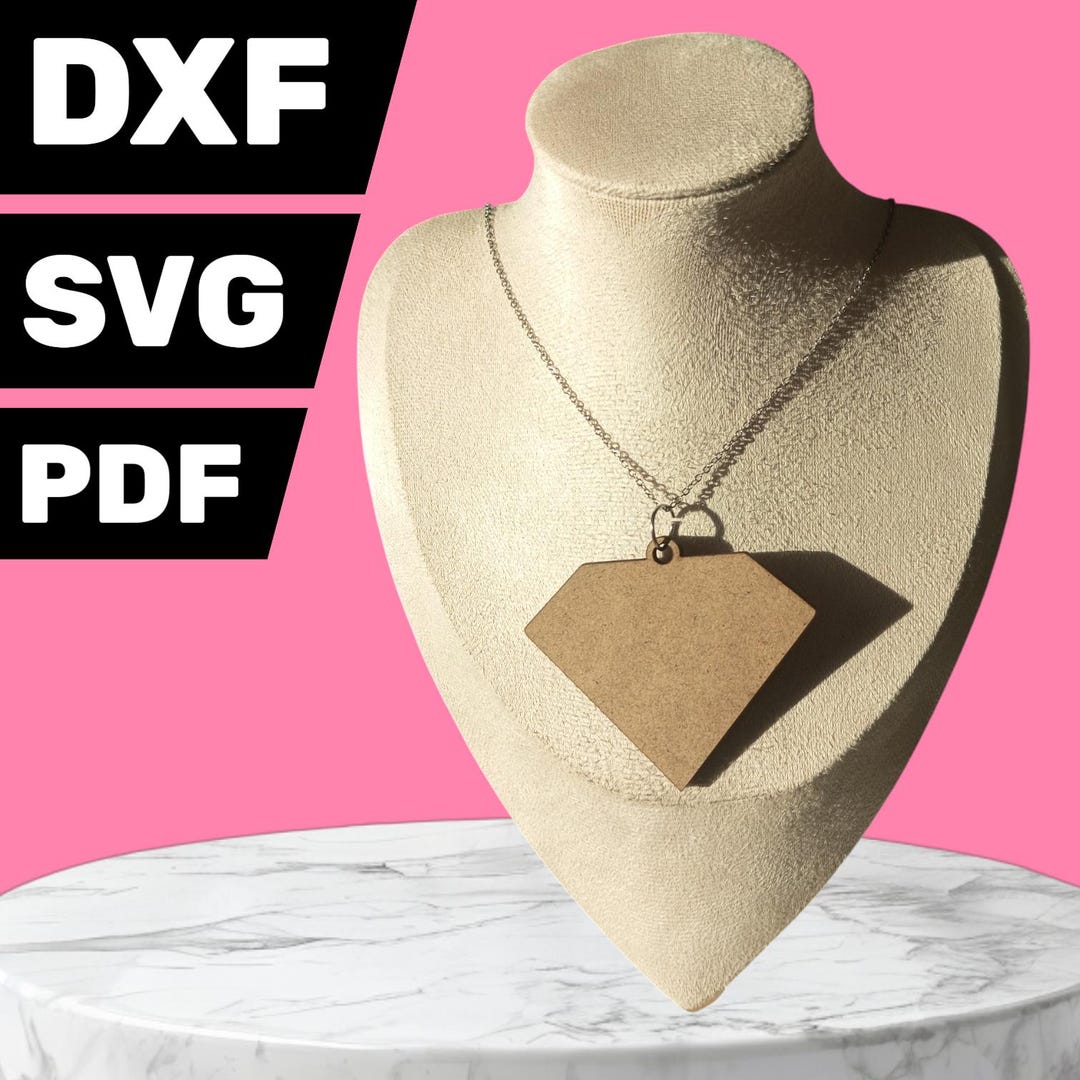 Diamond Pendant SVG : Geometric Jewelry Laser Cut Design DXF - Etsy