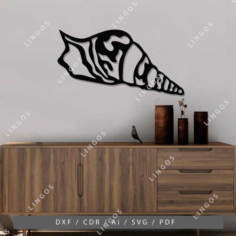 Sea Shell Design Digital Vector Svg Dxf Files Wall Sticker - Etsy