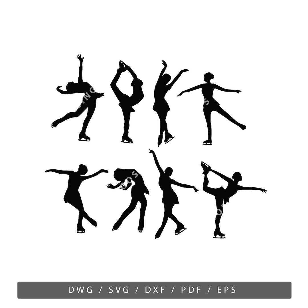 Ice Skating Vector, Skater SVG Bundle, Figure Skating Pdf File, DWG ...