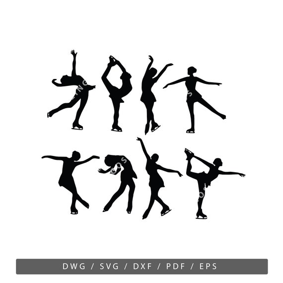 Ice Skating Vector Skater SVG Bundle Figure Skating Pdf - Etsy