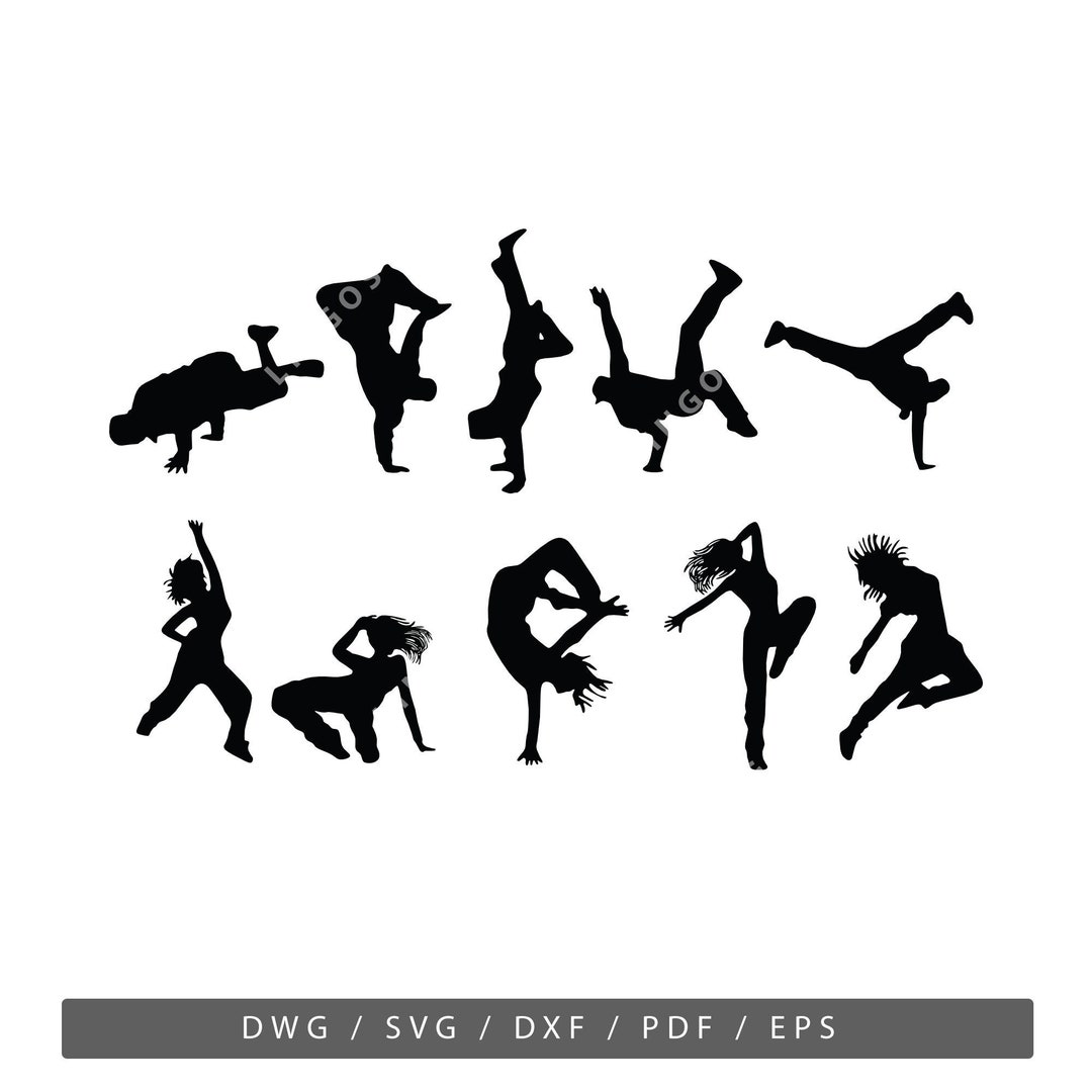 Hip Hop Dancers SVG, Breakdancers Vector, Street Dancer PDF, Rap Dances ...