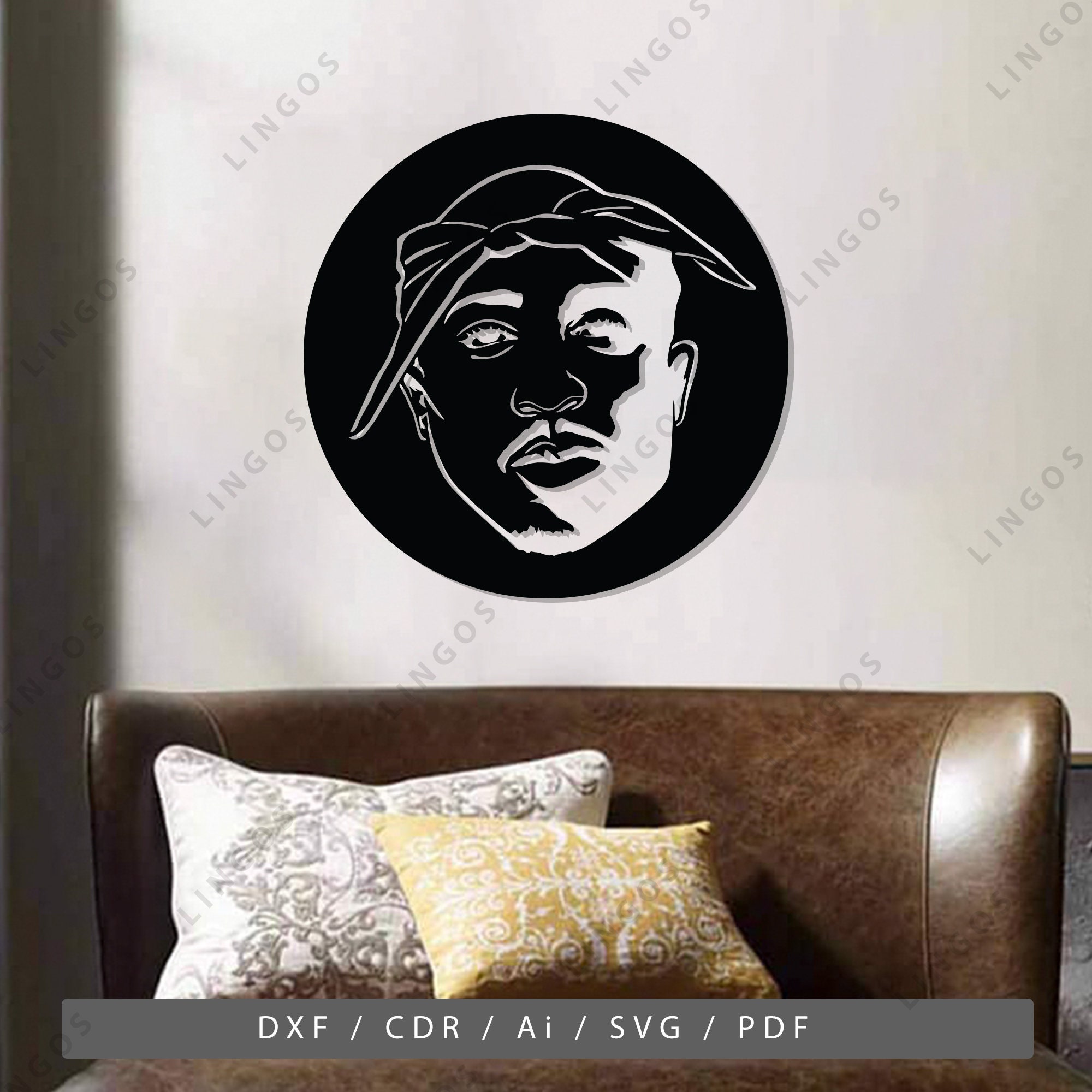 Tupac Shakur Design Laser Svg Dxf Files Instand Download | Etsy