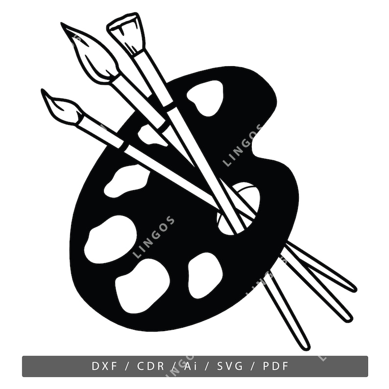 Paint Palette SVG Paint Brush Silhouette Palette Wall Art | Etsy