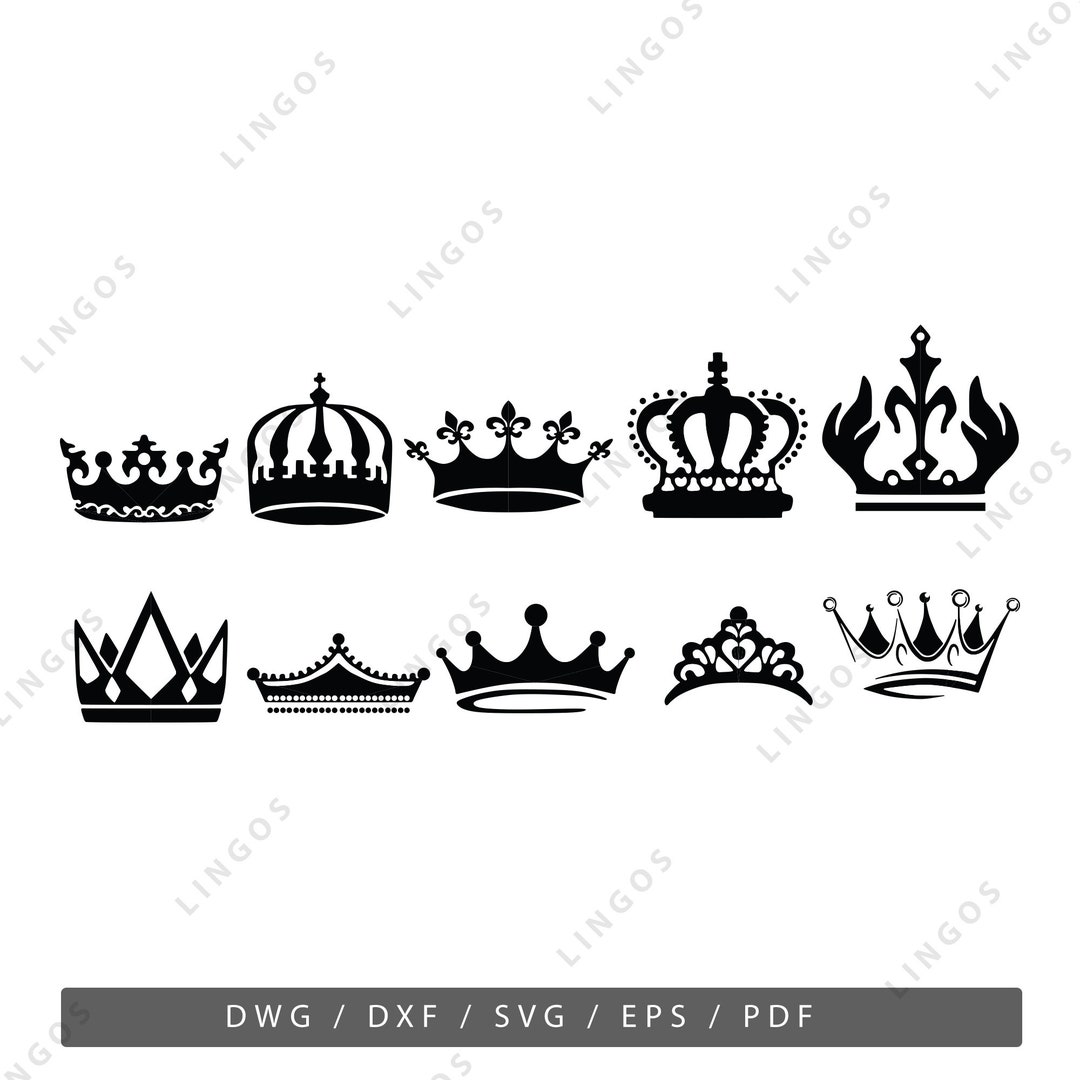 Crown Bundle SVG File,crown Vector File,tiara Dwg,king Crown Digital ...