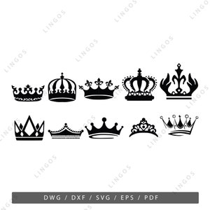 Crown Bundle SVG File,crown Vector File,tiara Dwg,king Crown Digital ...