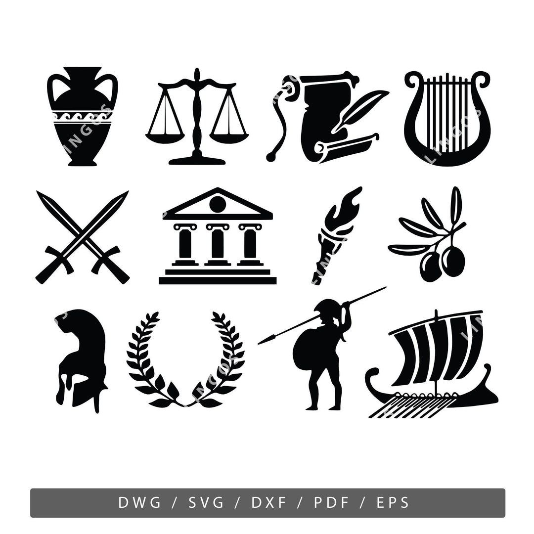 Ancient Greece Bundle Svg, Acropolis Digital Files, Spartan Helmet ...