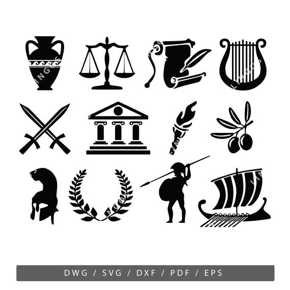 Ancient Greece Bundle Svg Acropolis Digital Files Spartan - Etsy