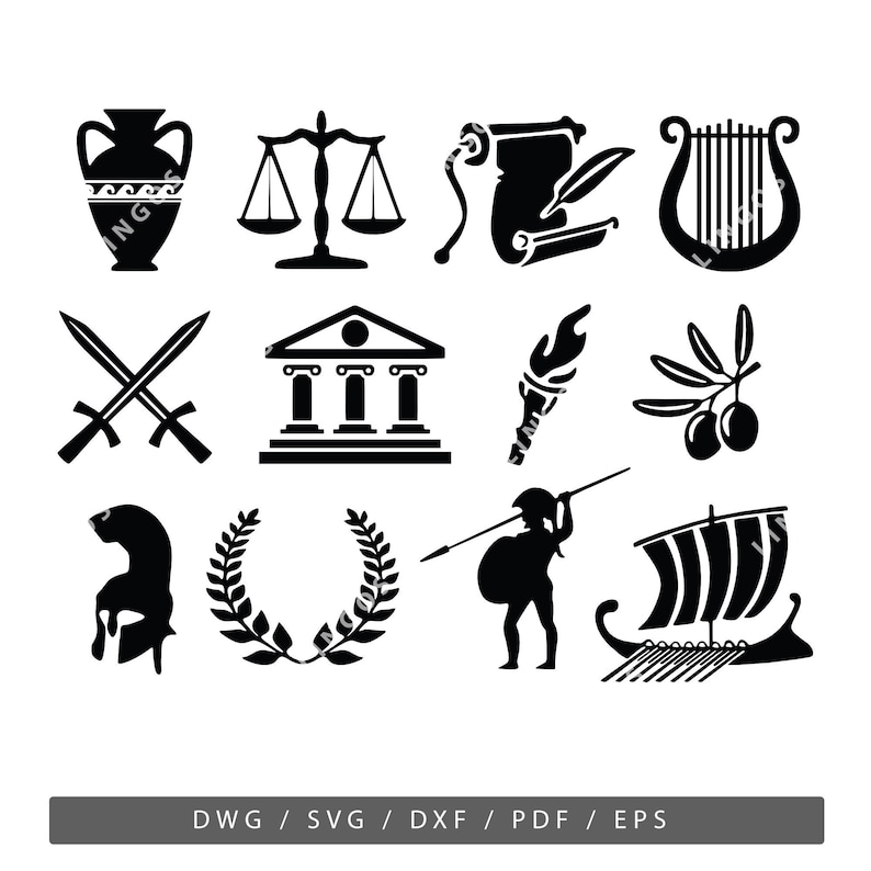 Ancient Greece Bundle Svg Acropolis Digital Files Spartan - Etsy