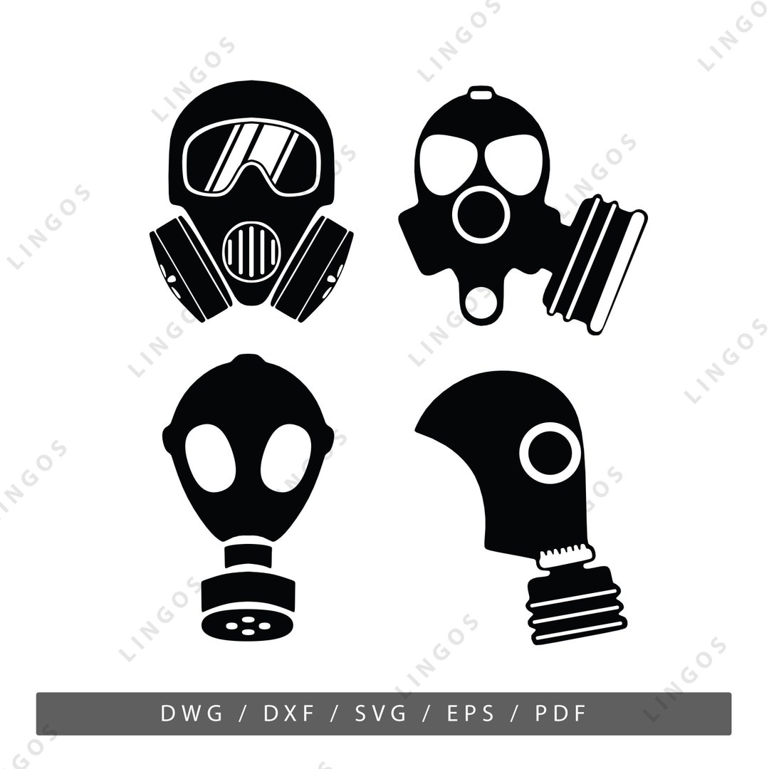 Gas Mask Vector Files for Laser Cut, Cricut (svg, Eps, Pdf, Dwg, Dxf ...