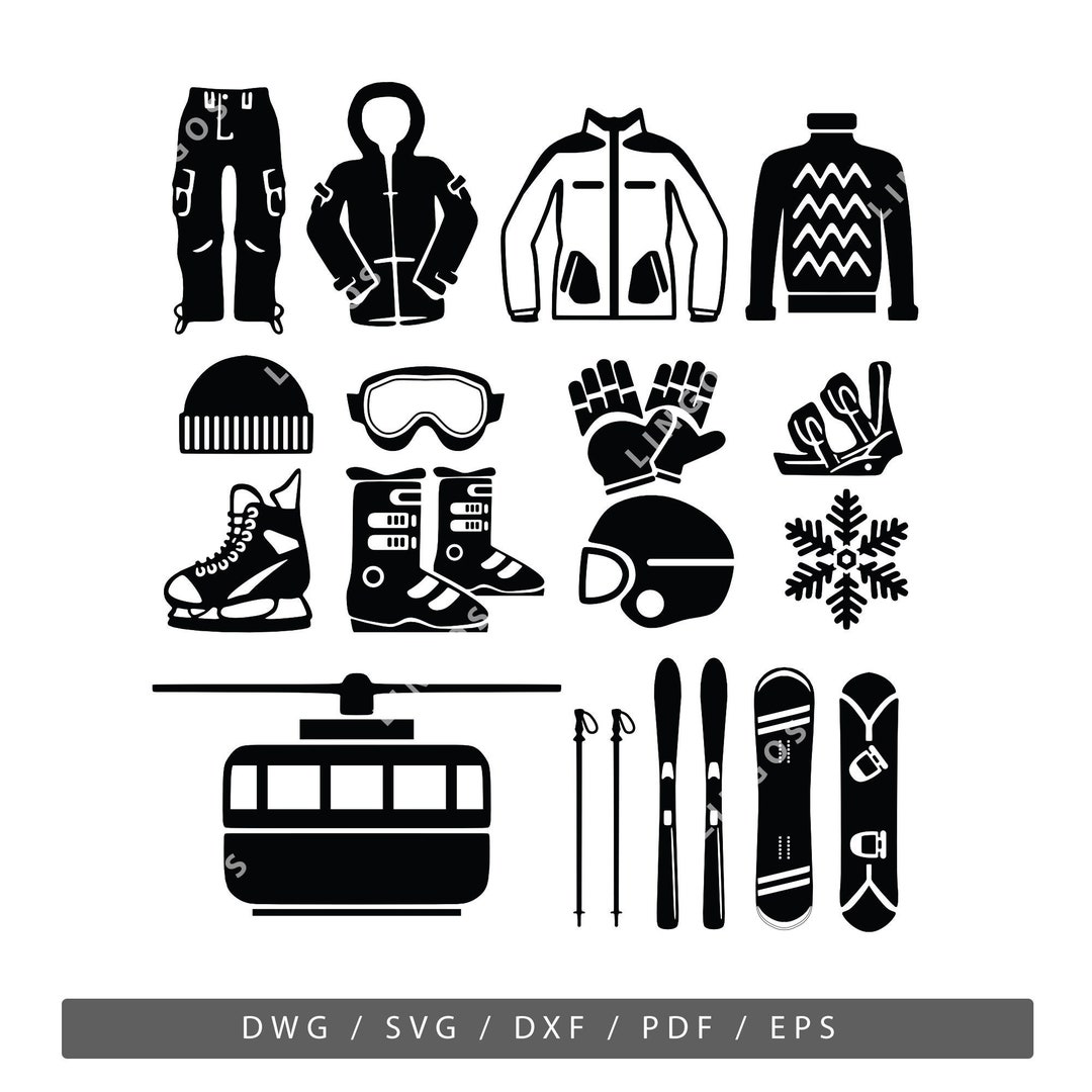 Skiing SVG Bundle, Winter Sports Clipart (dwg, Svg, Dxf, Pdf, Eps) - Etsy