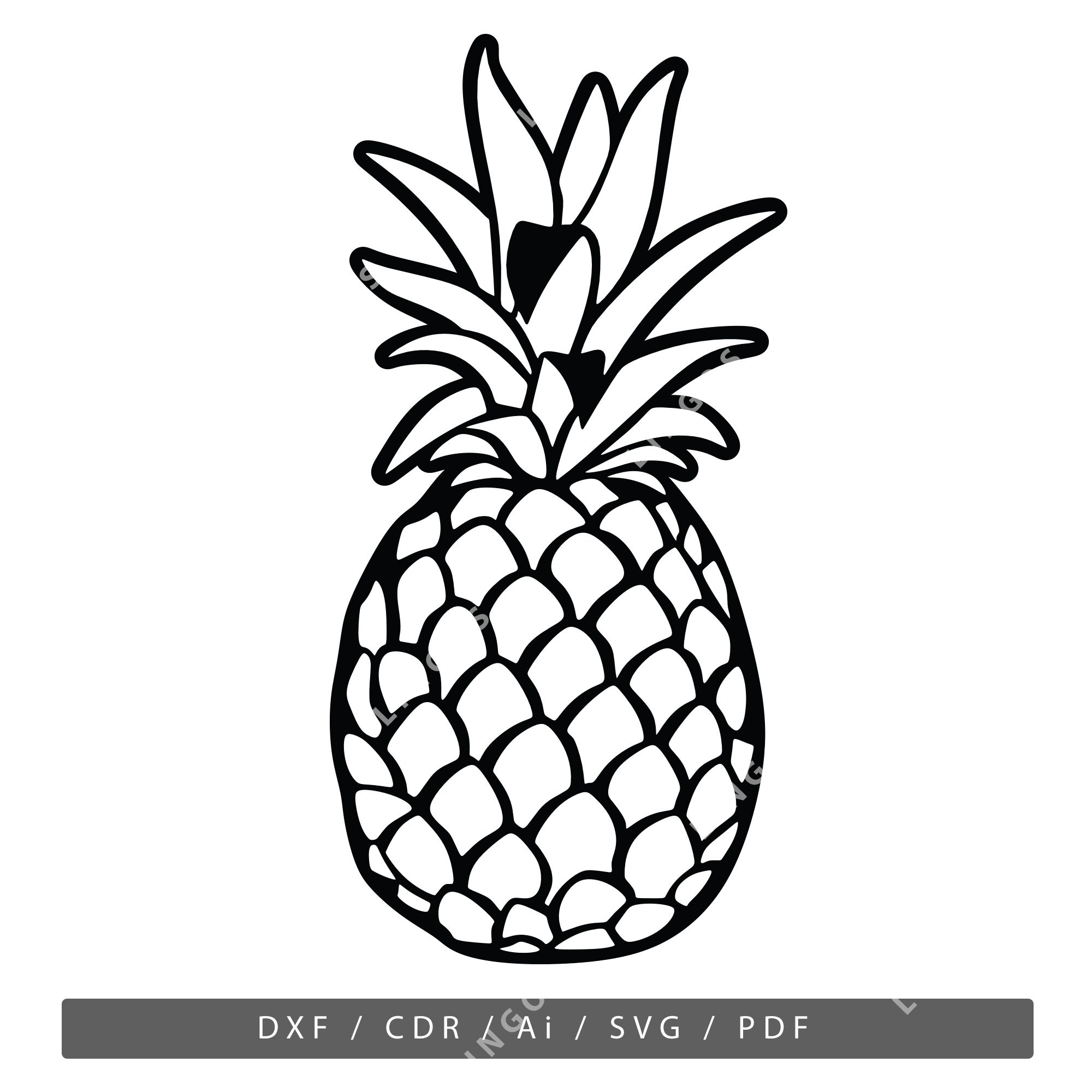 Pineapple SVG File: Geometric CNC Router Laser Cut DXF (digital ...