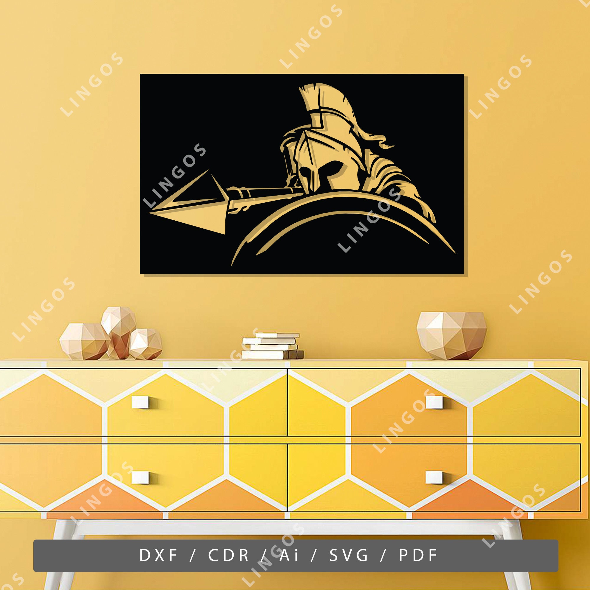 Spartan Wall Decor Warrior Vector Gladiator DXF File Cnc - Etsy