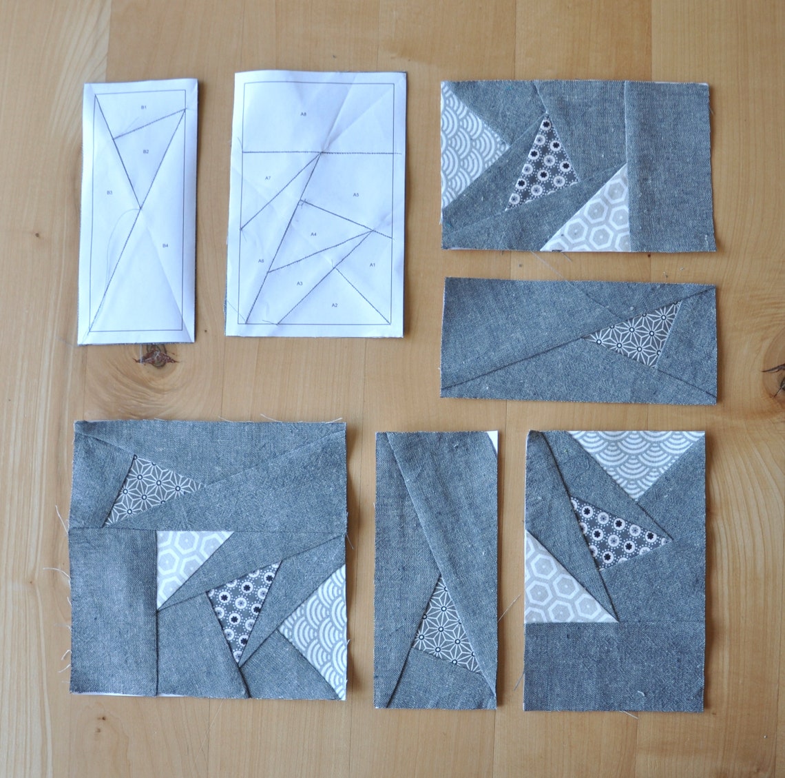 FPP Block Pattern English German Flying Geese Circle - Etsy