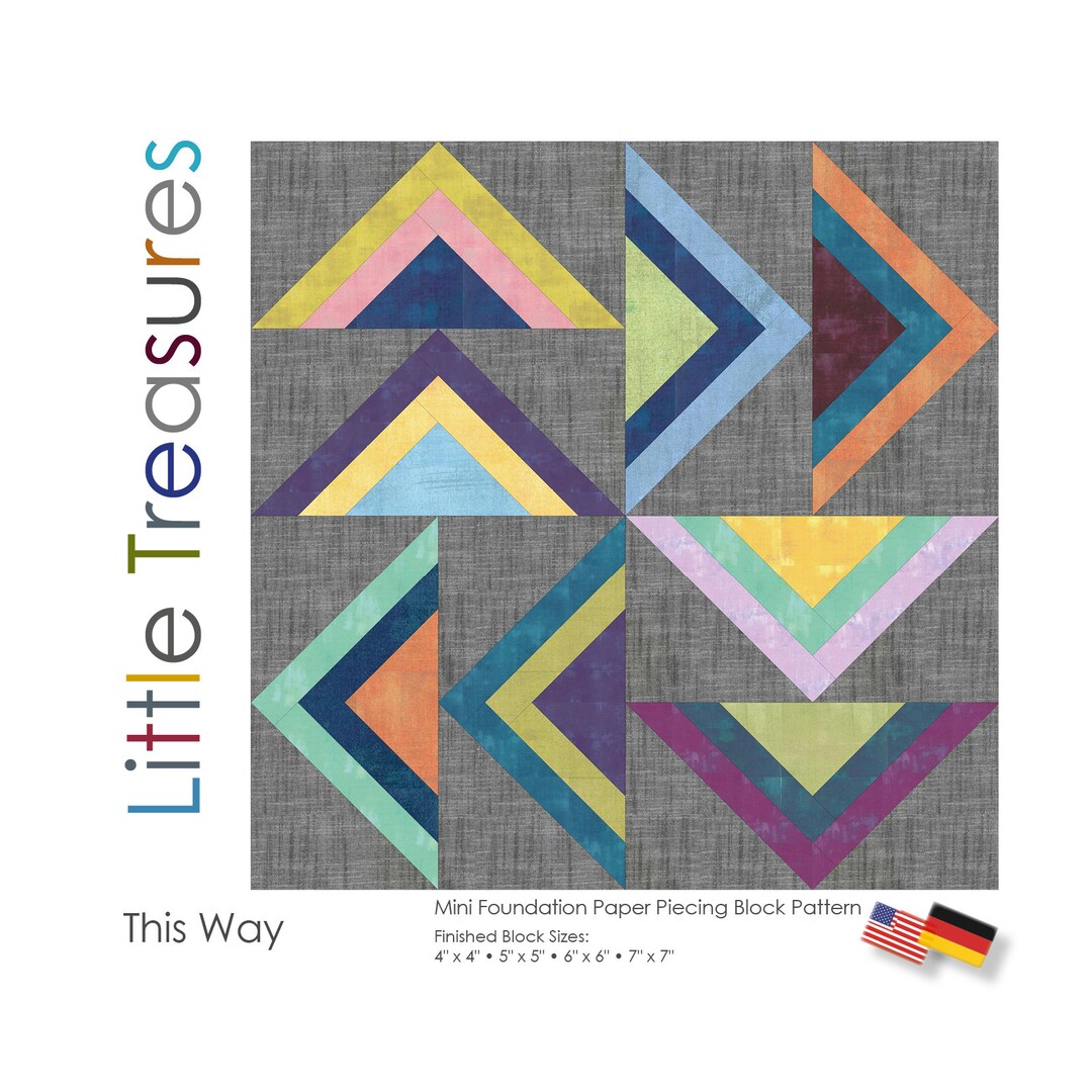 Foundation Paper Piecing (FPP) Block Pattern - "this Way" - German ...