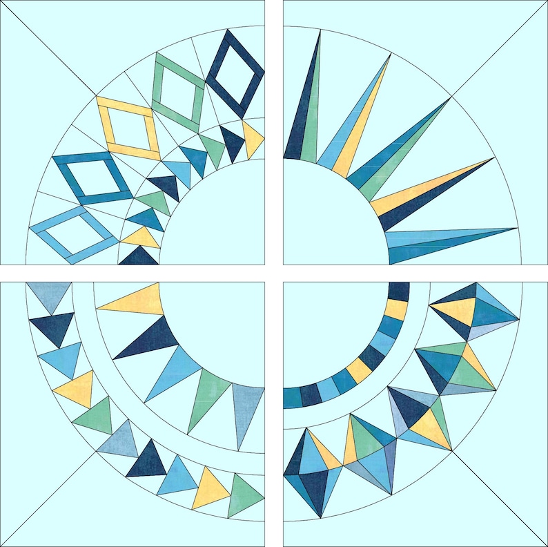 Foundation Paper Piecing (FPP) Block Pattern "arctic Sunrise ...