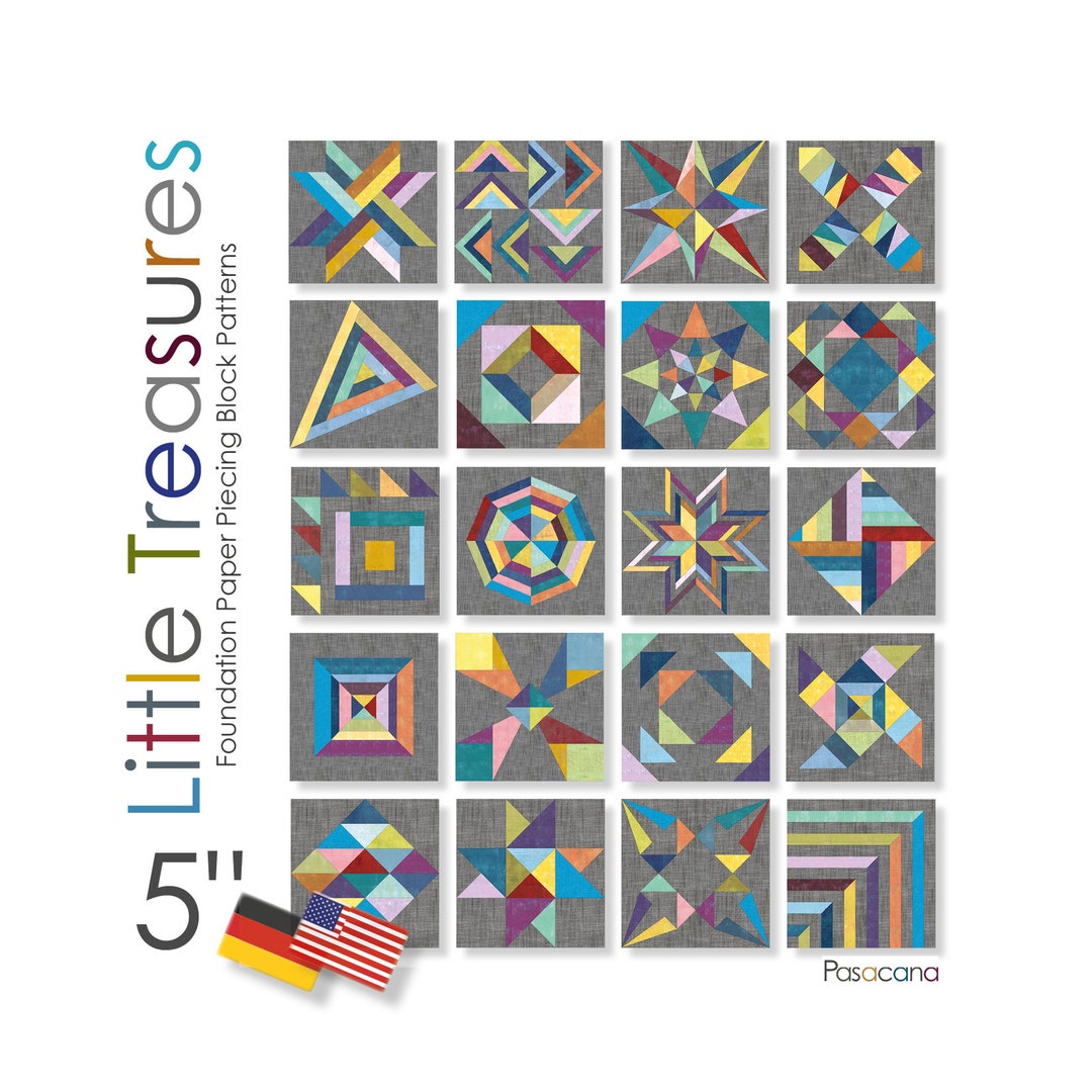 Foundation Paper Piecing Instructions (PDF) German + ENGLISH / Little ...