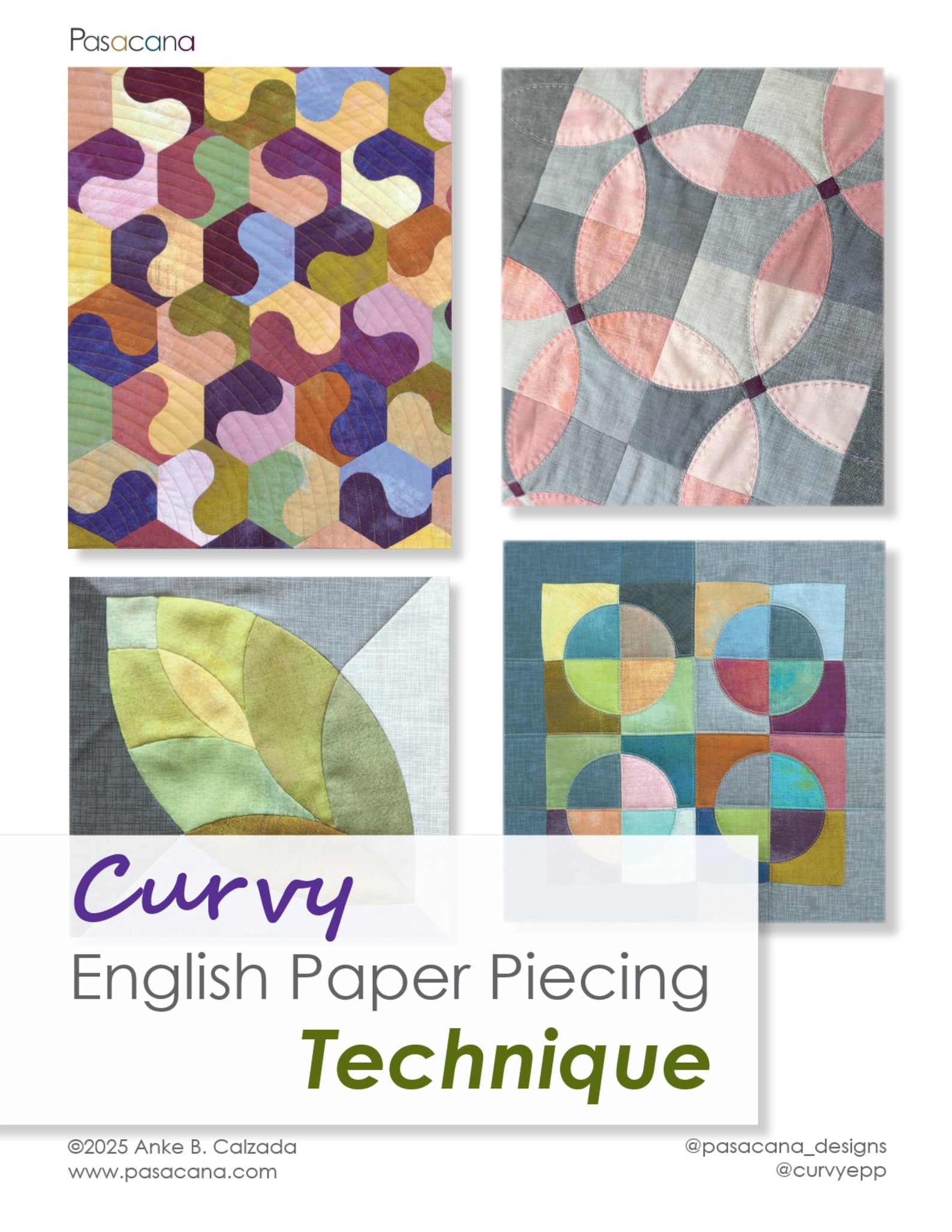 Curvy English Paper Piecing Technique Tutorial / PDF / EPP With Curves ...