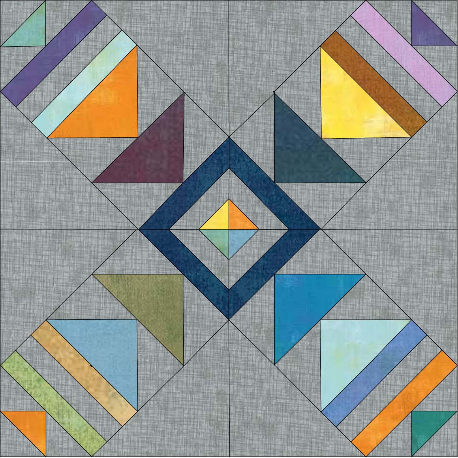 Foundation Paper Piecing (FPP) Block Pattern "meet Here" in 4 Sizes in ...