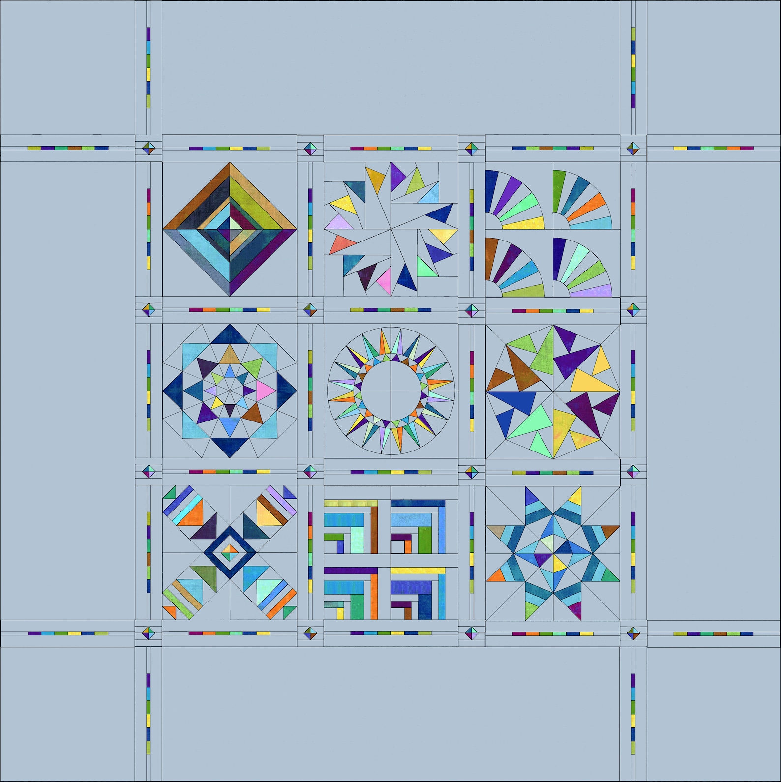 Quilt Pattern "imagine" Sampler - Foundation Paper Piecing FPP ...