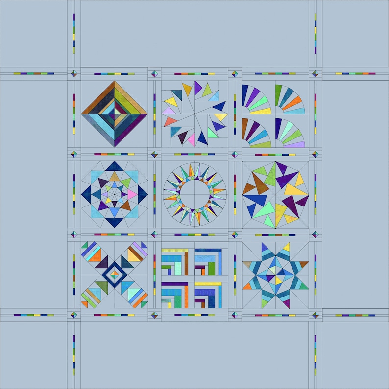 Quilt Pattern "imagine" Sampler - Foundation Paper Piecing FPP ...