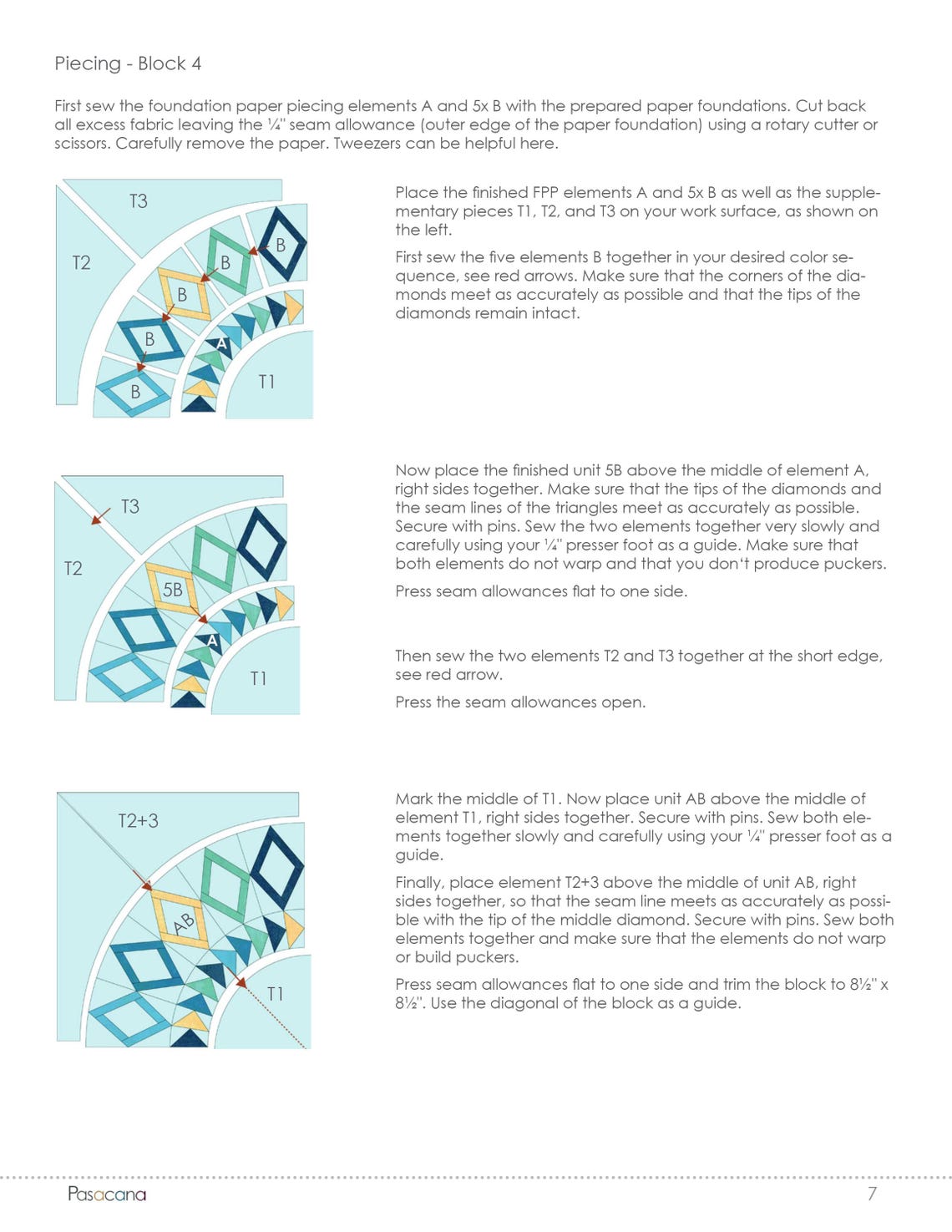 Foundation Paper Piecing (FPP) Block Pattern "arctic Sunrise ...
