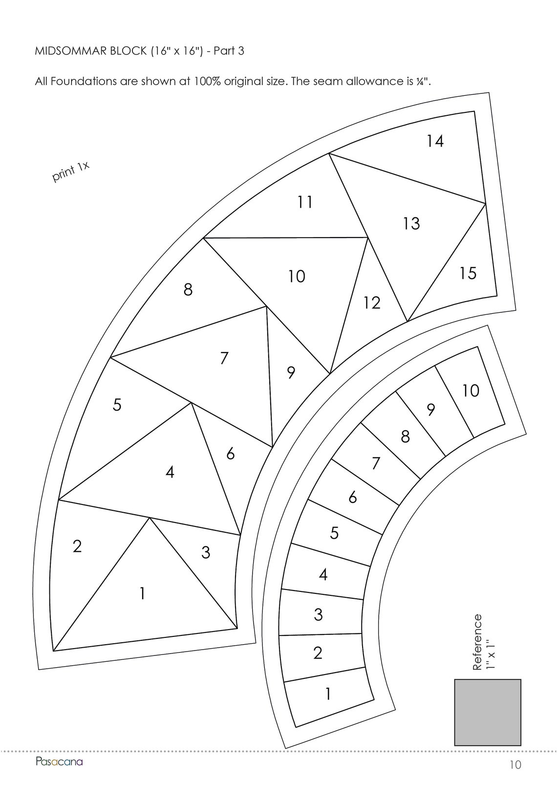 Foundation Paper Piecing Block Instructions (PDF) - Midsommar - New ...