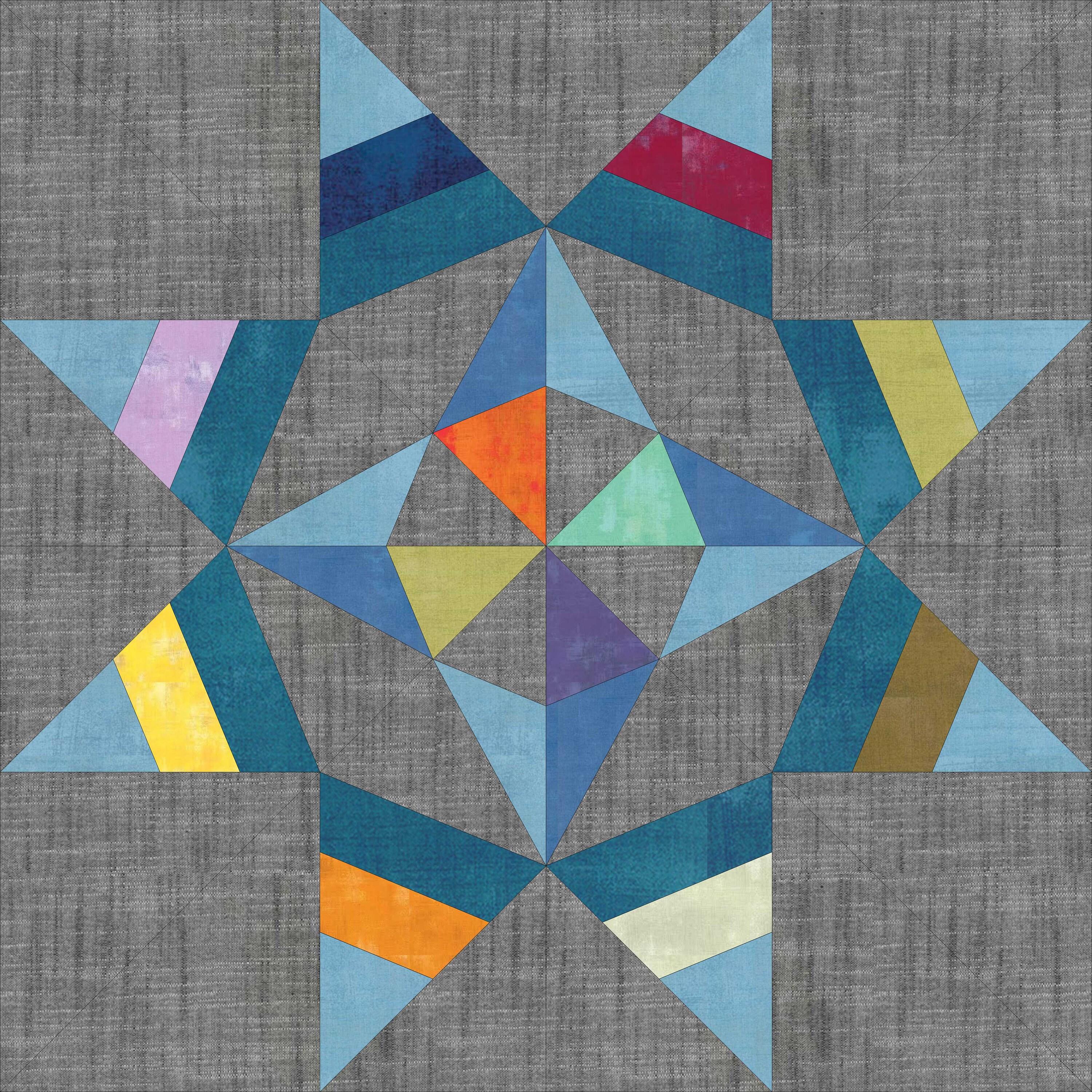 Foundation Paper Piecing FPP Block Pattern compass - Etsy