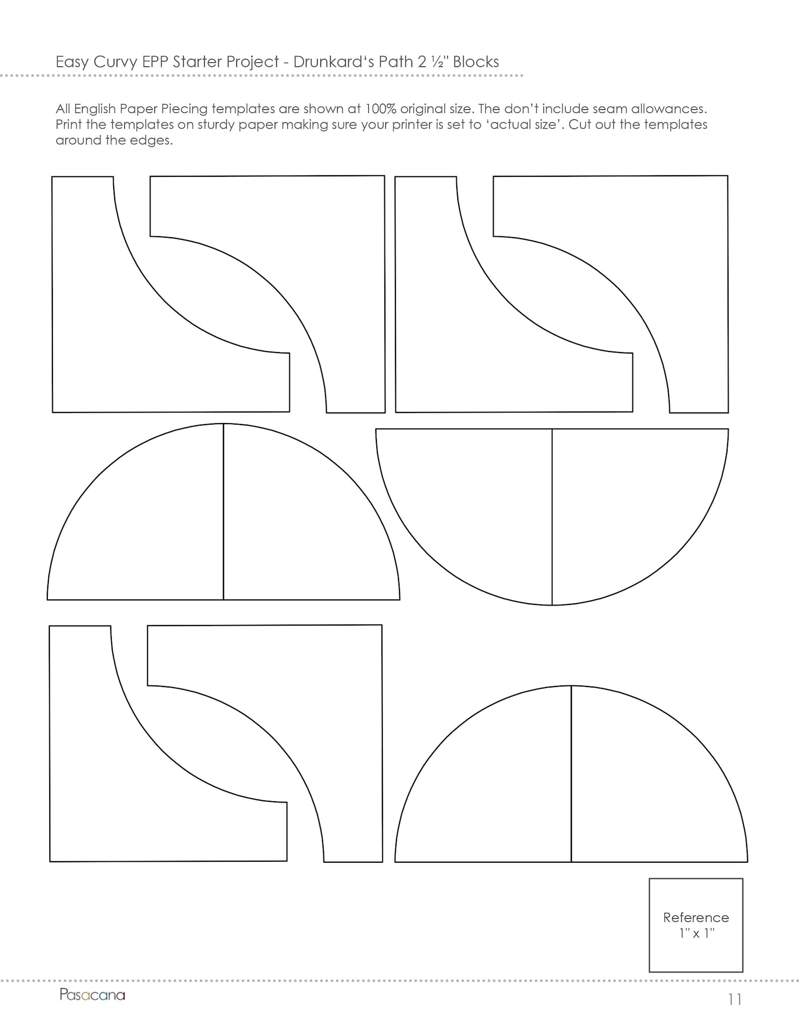 Curvy English Paper Piecing Technique Tutorial / PDF / EPP With Curves ...