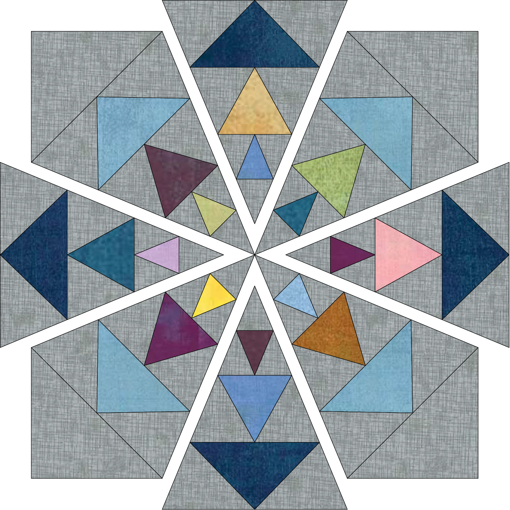 Foundation Paper Piecing FPP Block Pattern kaleidoscope Patchwork - Etsy