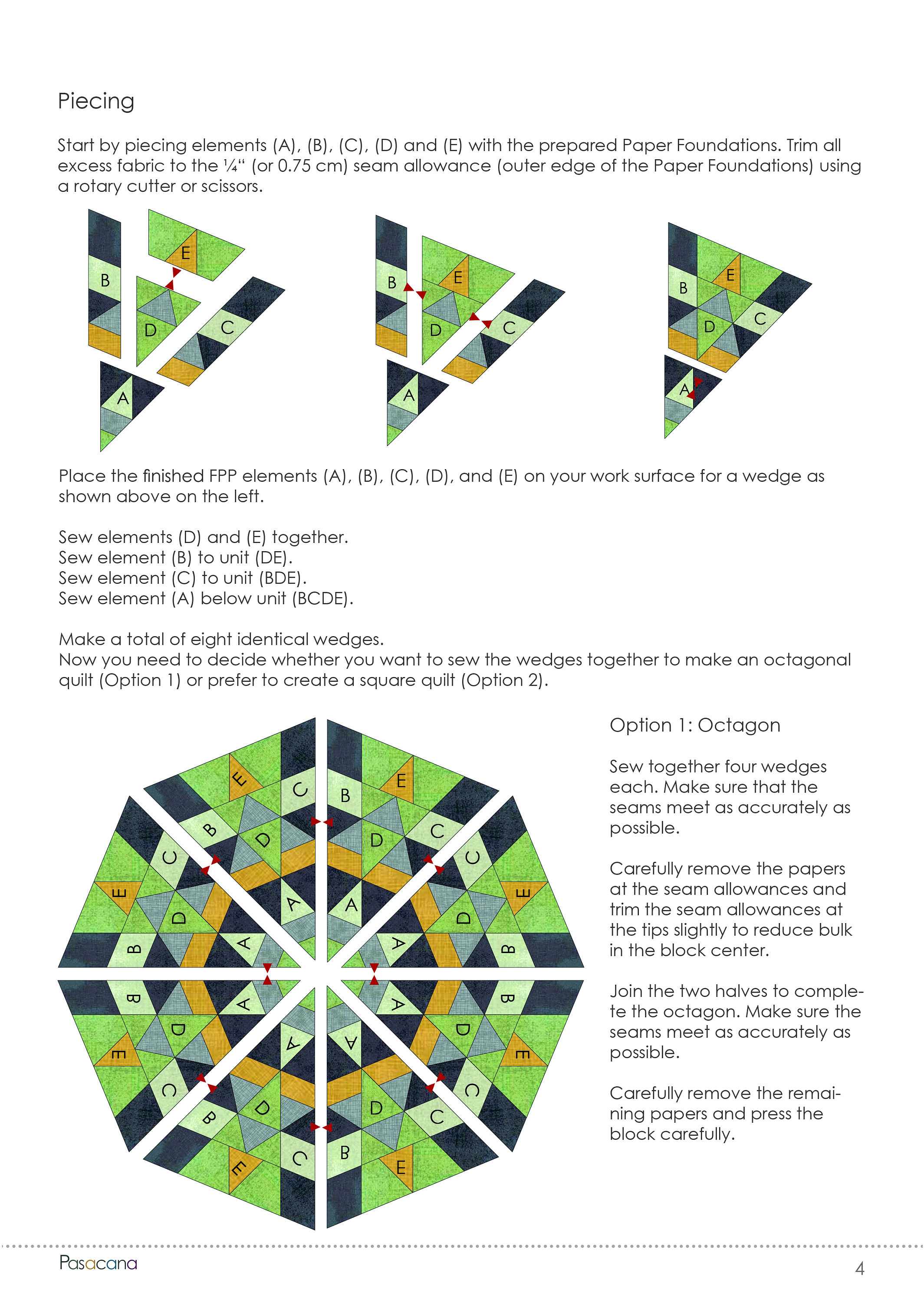 Foundation Paper Piecing FPP Block Pattern flor De - Etsy