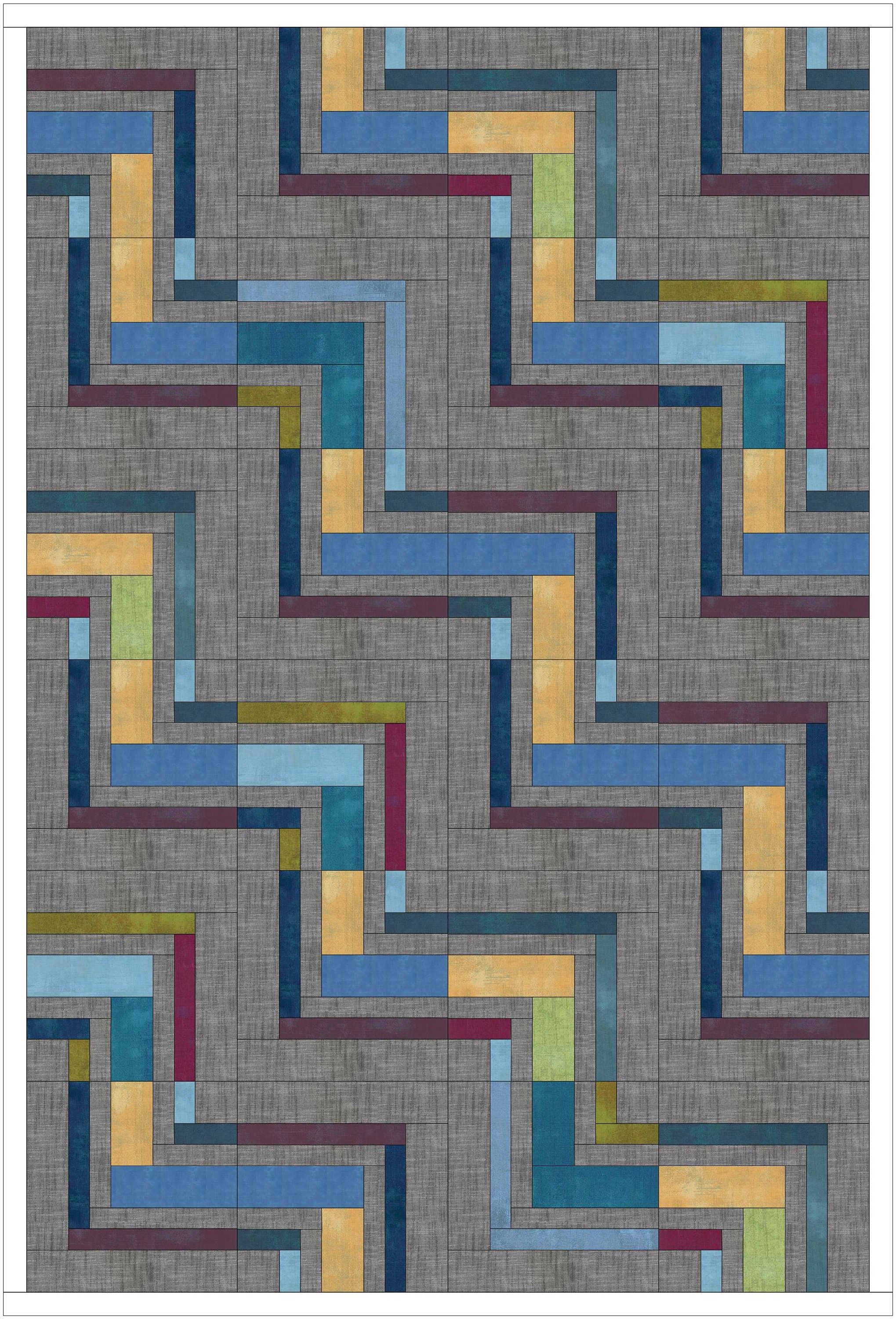 Foundation Paper Piecing FPP Block Pattern bento Box in 4 Sizes in Inch ...