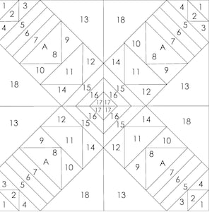 Foundation Paper Piecing (FPP) Block Pattern "meet Here" in 4 Sizes in ...