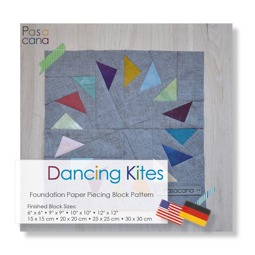 FPP Block Pattern English + German - Flying Geese Circle - Foundation ...