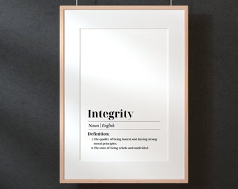 Integrity Wall Poster - Etsy