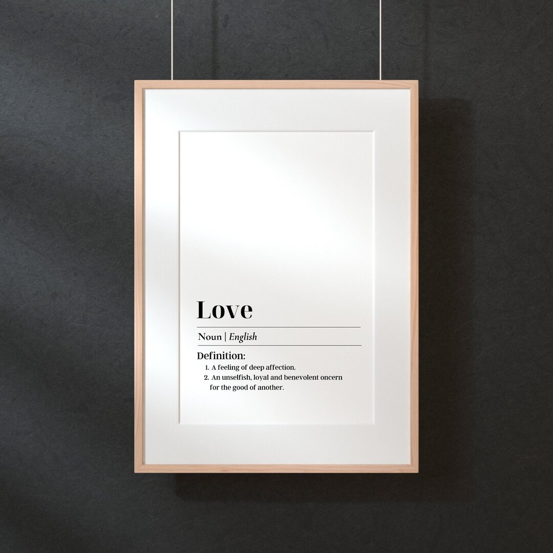 Love Definition Print, Home Printable Wall Art, Home Decor, Dictionary ...