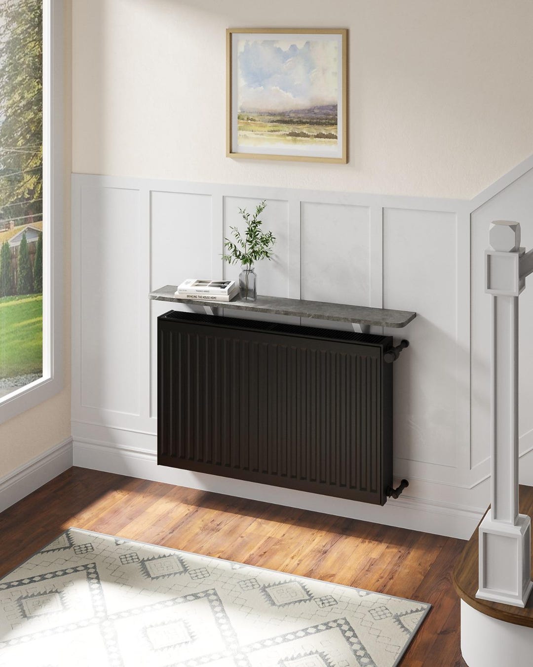 Floating Radiator Shelf Round Edge Including Brackets NO DRILLING ...