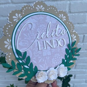 Cielito Lindo Cake Topper/ Baby Shower /gender Reveal / White Talavera ...
