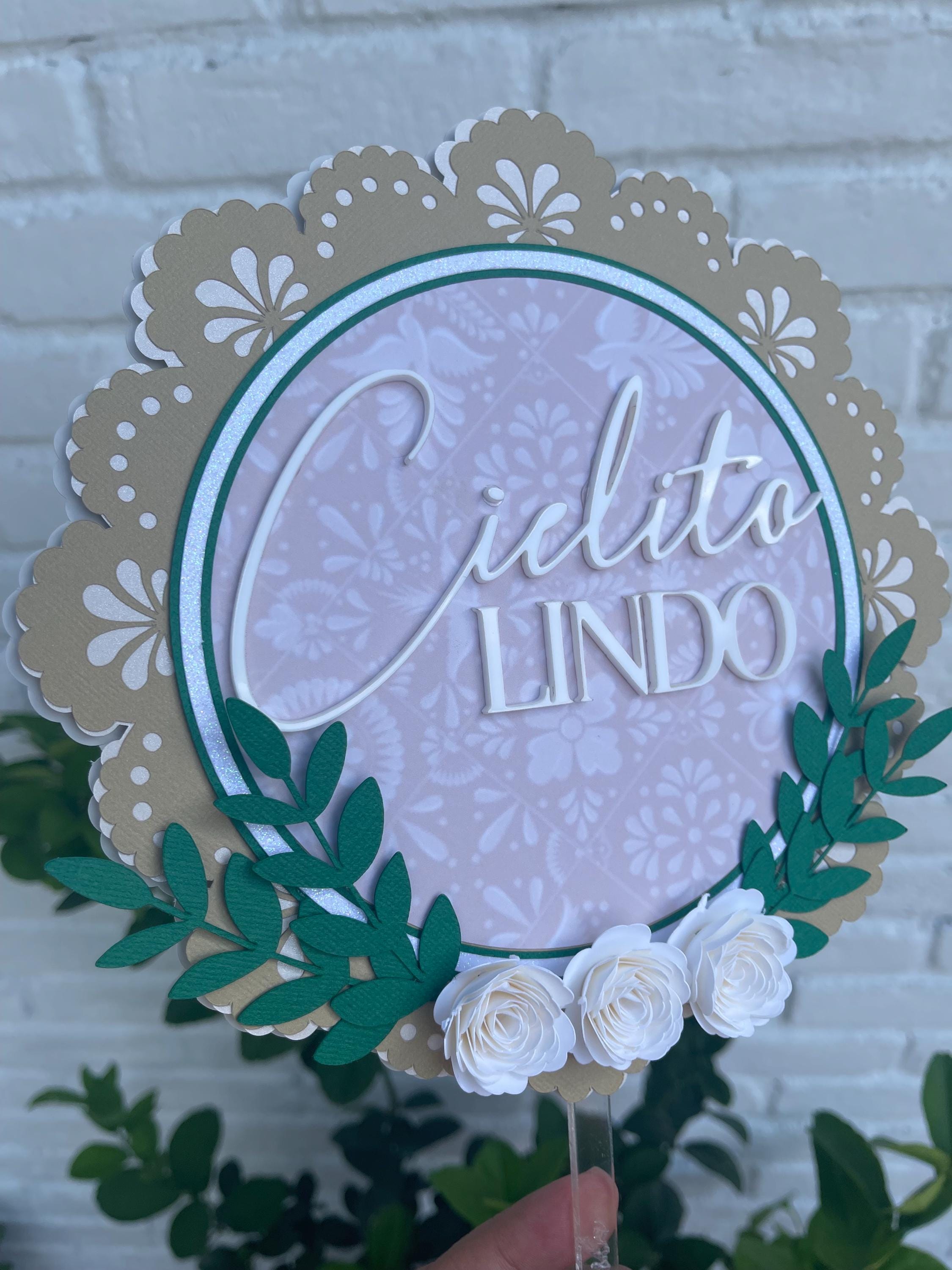 Cielito Lindo Cake Topper/ Baby Shower /gender Reveal / White Talavera ...