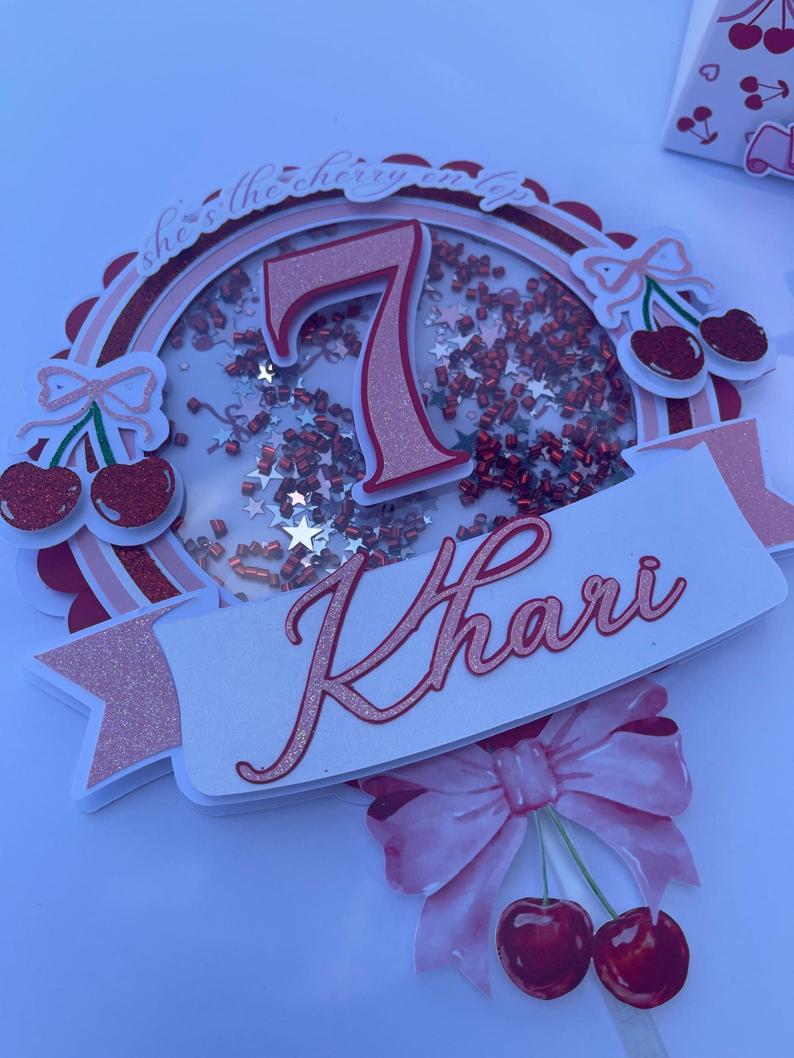 She’s the Cherry on Top Cake Topper-cherry on Top-bows and Cherries ...