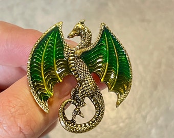 Gold Ocean of Sky Flower Shop Dragon Hard Enamel Pin - Magical Fantasy ...