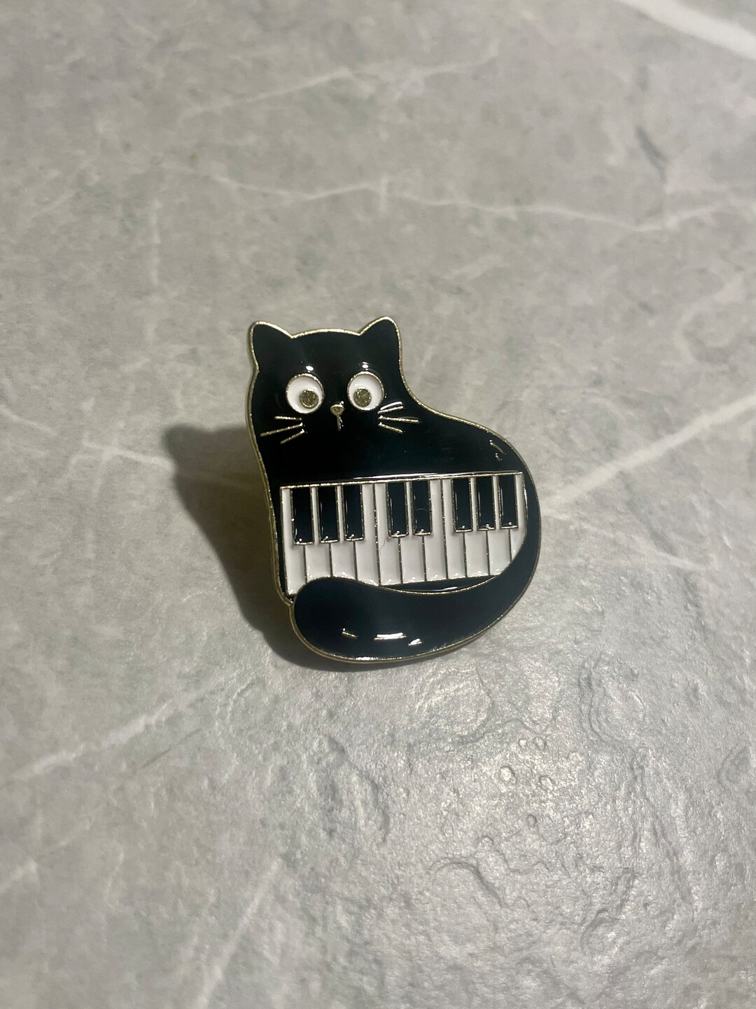 Cat Piano Enamel Pin Badge - Etsy UK