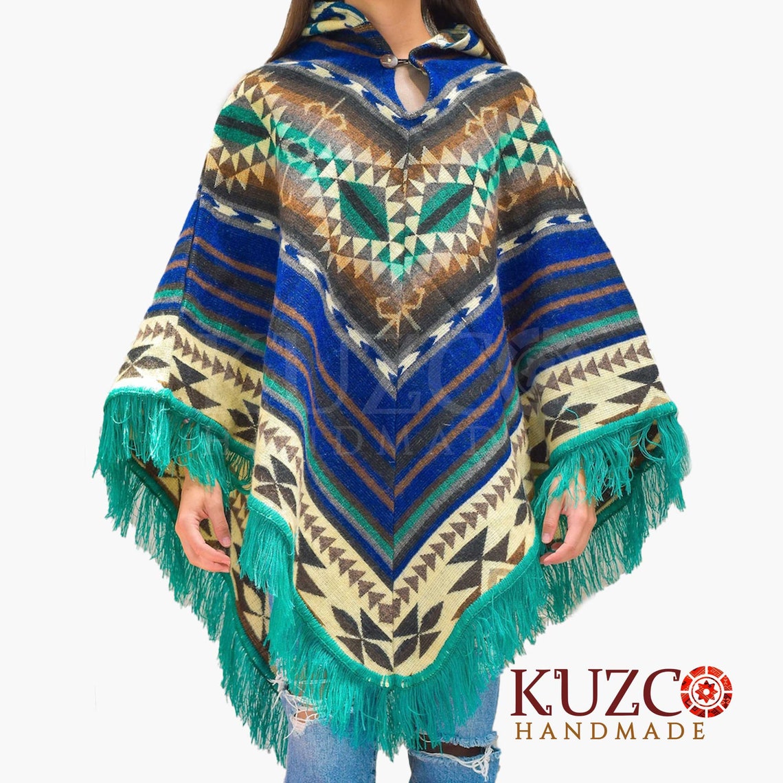 Native American Poncho, Tribal Poncho, Unisex Alpaca Poncho, Native ...