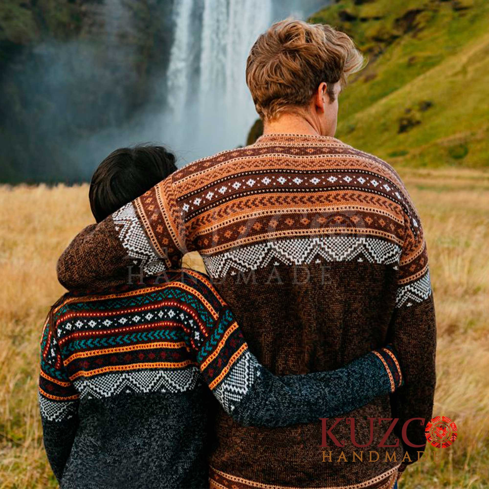 Brown Alpaca Sweater, Men Alpaca Sweater, Boho Sweater, Genuine Alpaca ...